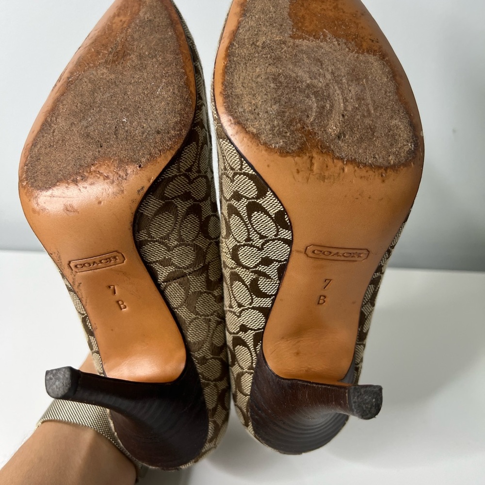 Coach Ellin Heels Brown Coach Monogram Logo Design Si… - Gem